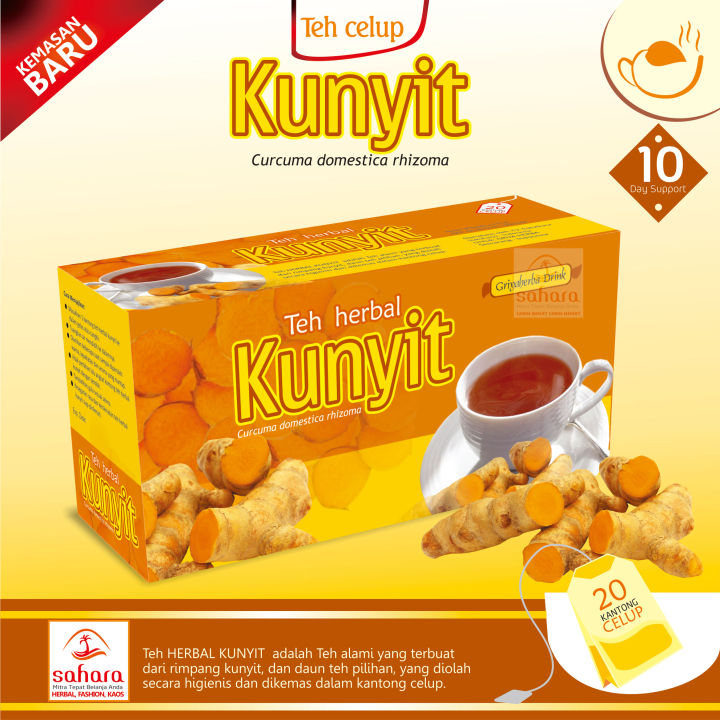 teh herbal kunyit curcuma domestica rhizoma tea bags minuman sehat ...