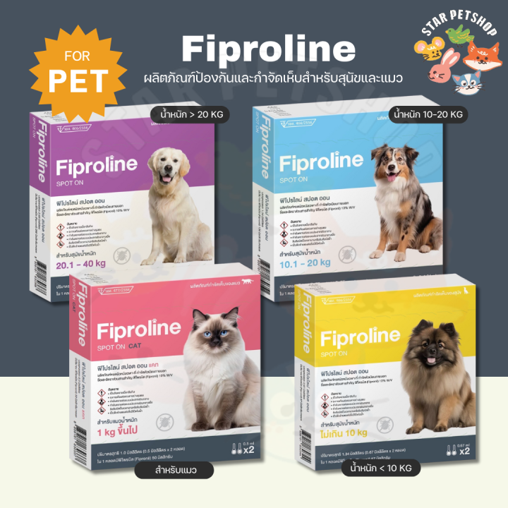 Fiproline ฟิโปรไลน์ ผลิตภัณฑ์ป้องกันและกำจัดเห็บสำหรับสุนัขและแมว ชนิด ...