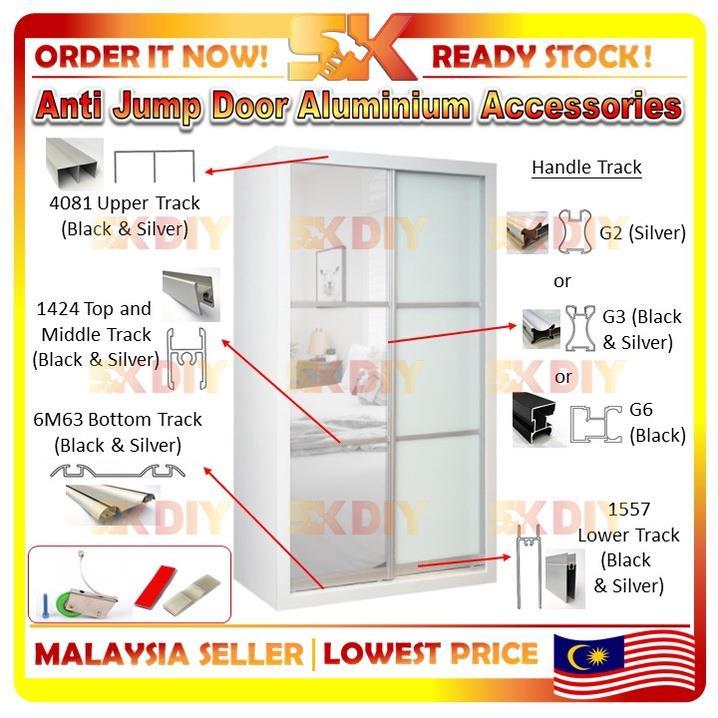 🇲🇾(1.8 METER)(6 KAKI)Anti Jump Aluminium Door Accessories Sliding Door ...