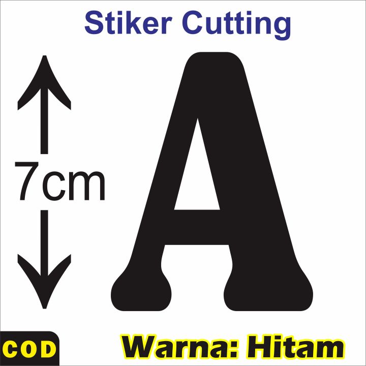 stiker cutting huruf - warna merah satu warna tinggi 7cm sticker abjad ...