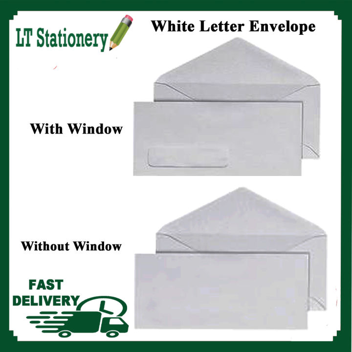 1 box 500pcs White Paper Letter Envelope Long (#10) / Short (6 3/4 ...