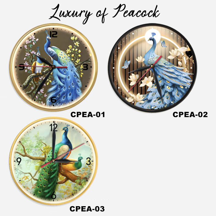 Jam Dinding 3D Burung Merak Desain Vintage Wallclock Aesthetic Dekorasi ...