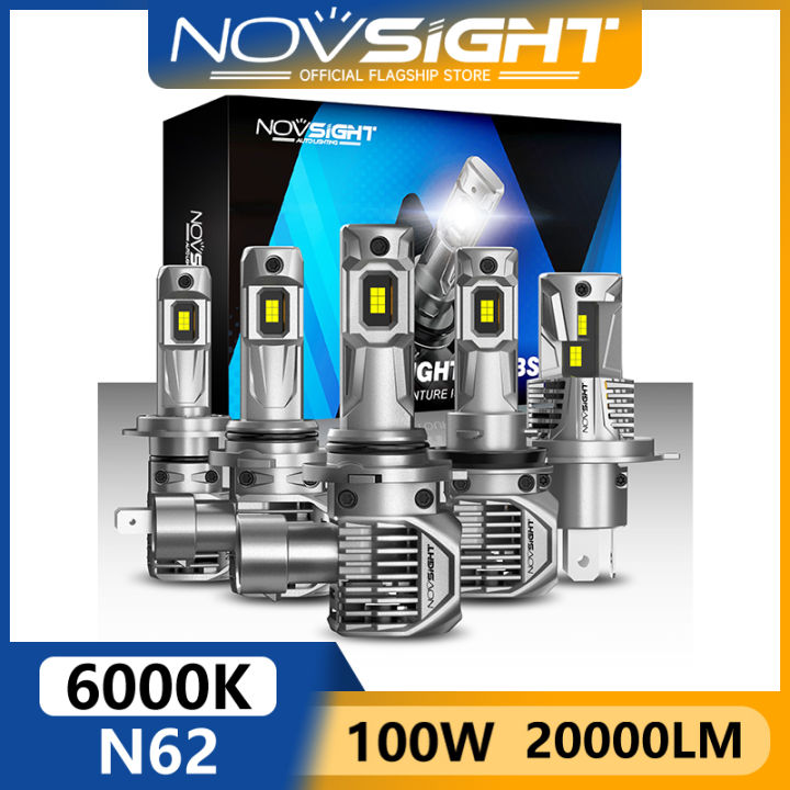 NOVSIGHT 1 Pair (2pcs) A500 N62 H4 H11 H7 HB3/9005 HB4/9006 100W/pair 22000LM high low beam high ...