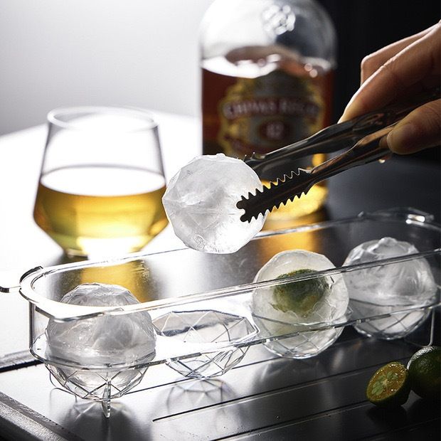 Spherical Ice Cubes Mold Rounded Ice Grid Mould Whiskey Multi Facet ...