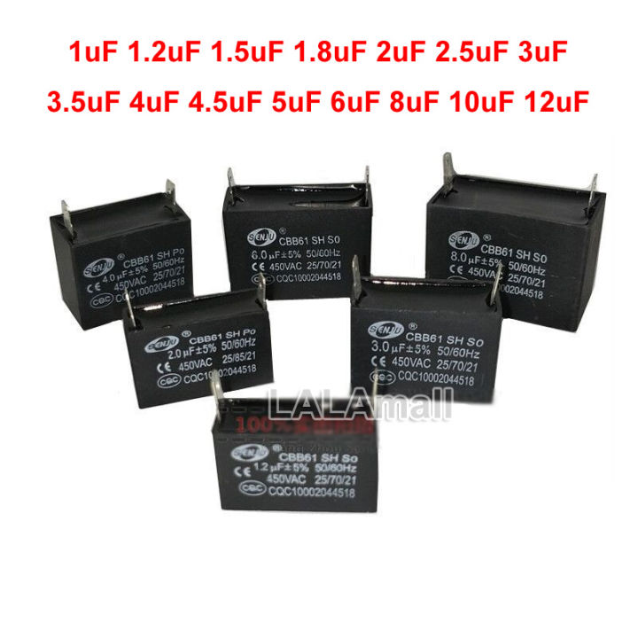 2pcs CBB61 SH AIR Conditioner External Fan Start Capacitor 450V 1uF 1 ...