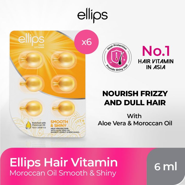 Ellips Hair Vitamin - Moroccan Smooth & Shiny - Blister 6 Capsules - 6 PCS | Lazada PH