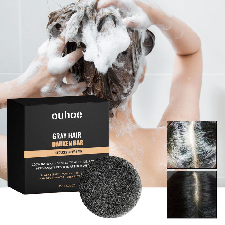 《High Quality Product》OUHOE Black Hair Soap. Deeply cleans hair ...