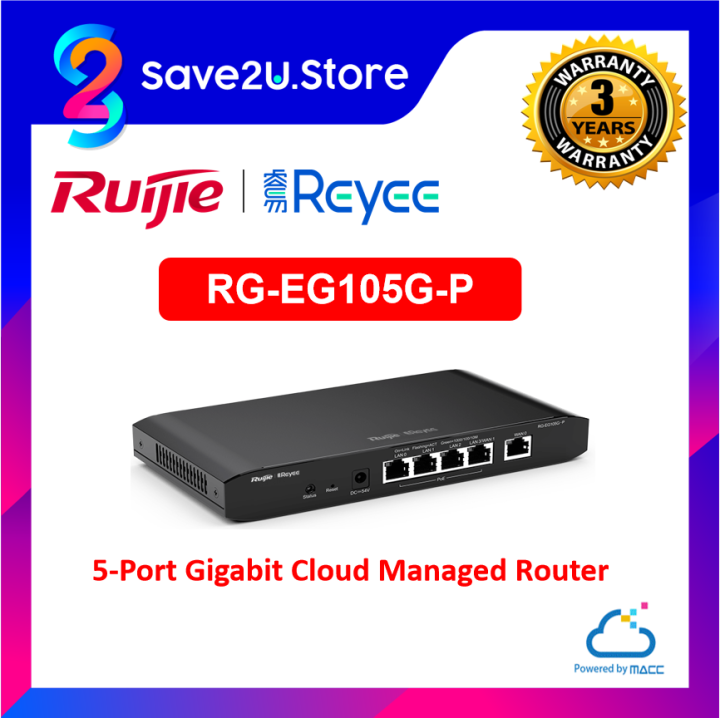 REYEE RG-EG105G-P 5-PORT GIGABIT CLOUD MANAGED ROUTER | Lazada
