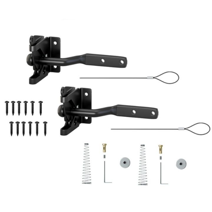 2 Pack Self Locking Gate Latch for Wooden Fence Heavy Duty,with Steel ...