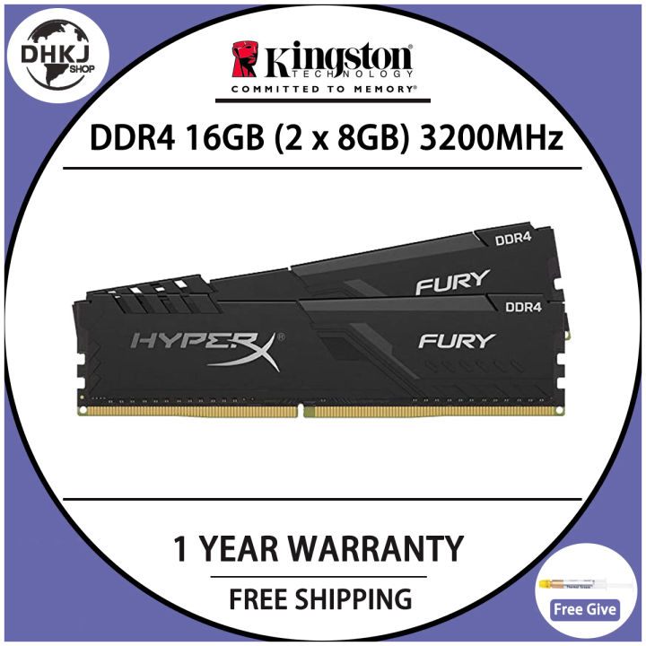 HyperX FURY DDR4 32GB（16GB x 2）3200Mhz CL18 Desktop Game RAM Memory ...