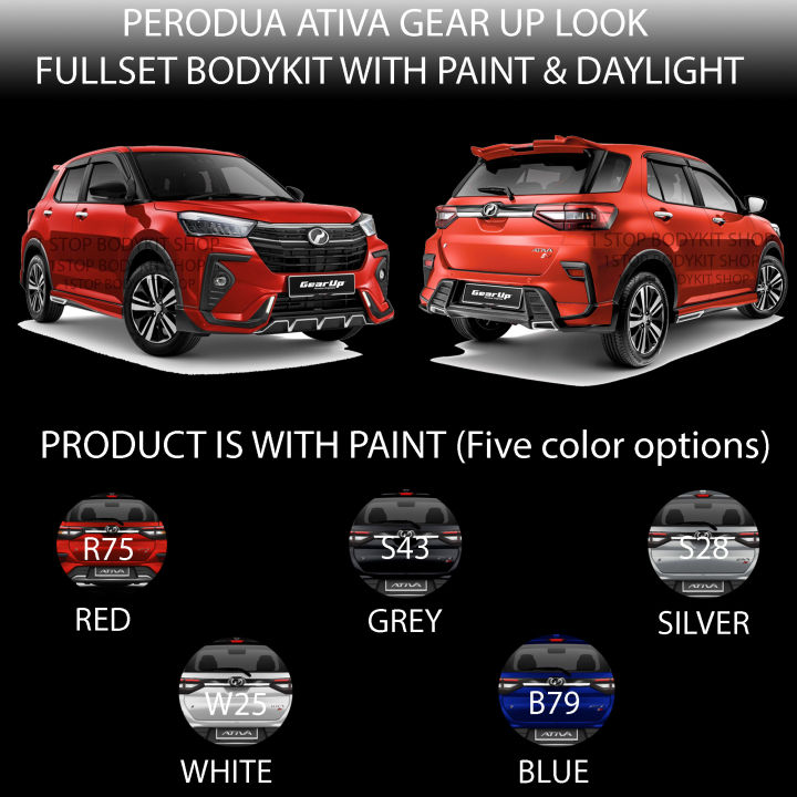 PERODUA ATIVA GEAR UP LOOK ABS FULLSET BODYKIT WITH PAINT (GU) ABS ...