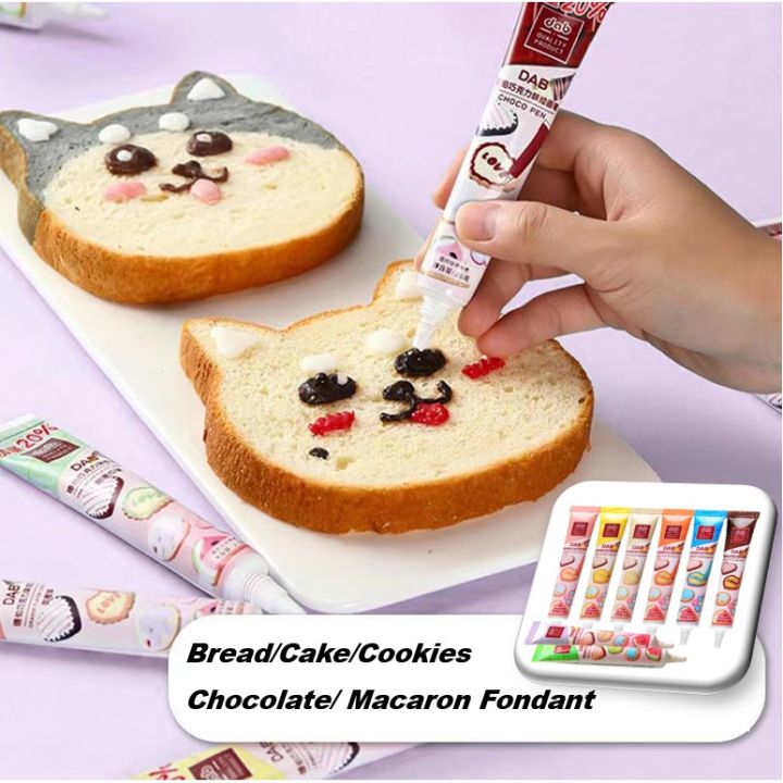 8 Flavors Edible Chocolate Writing Pen Cookies Cake Chocolate Macaron ...