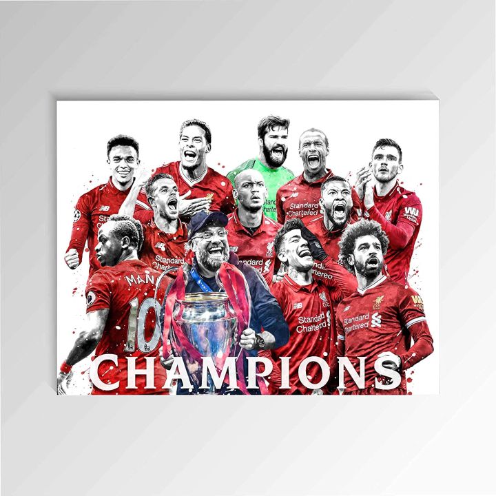 Watercolor Liverpool Poster Fc Liverpool Final Winner Salah Sadio Mane ...