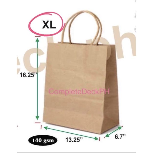 Thick Extra Large Brown Kraft Paperbags- Large Size 140 gsm! | Lazada PH