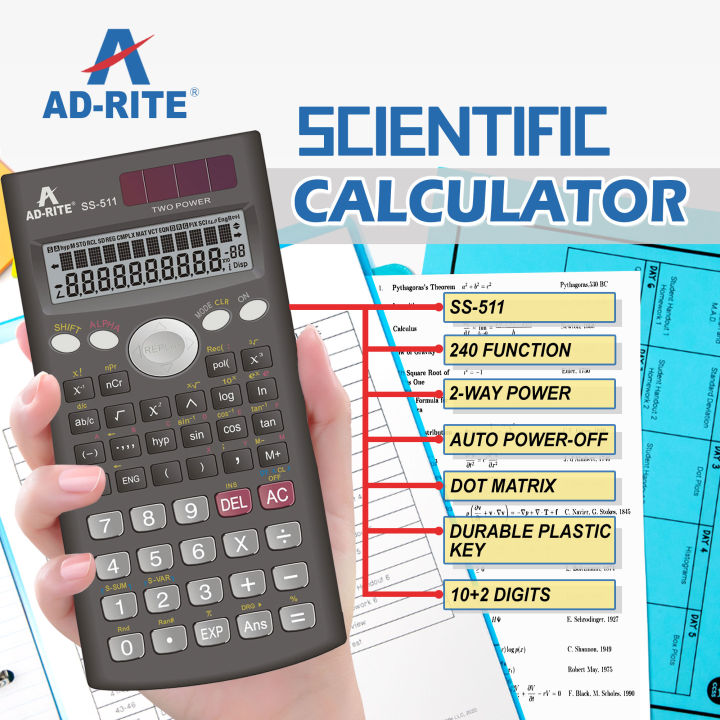 Ad-Rite Scientific Calculator Two-Way Power SS-511 | Lazada PH