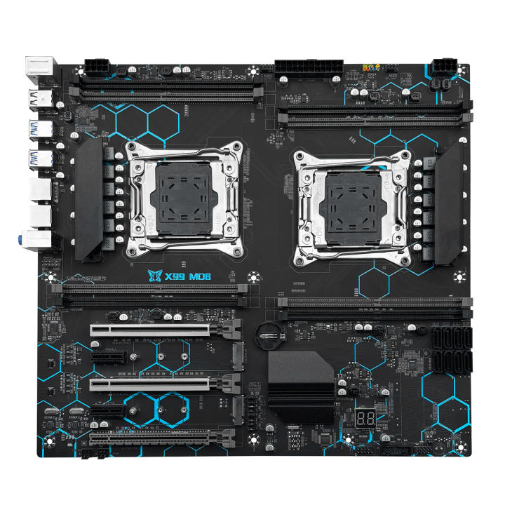 QAZWS X99เมนบอร์ด CPU คู่ LGA 2011-3รองรับโปรเซสเซอร์ Xeon แบบคู่ NVME ...