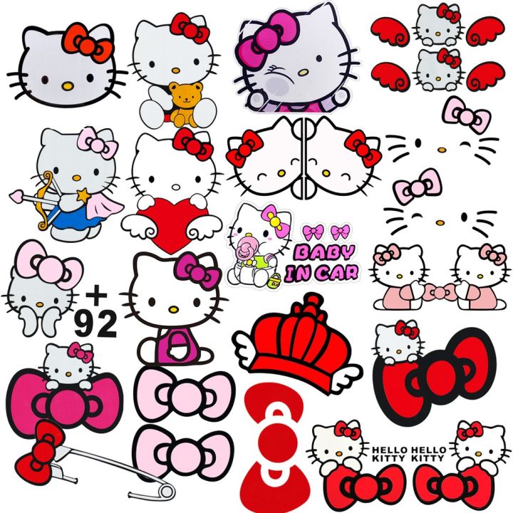 Hello Kitty Reflective Sticker Motorcycle Car Waterproof Decal Cover ...