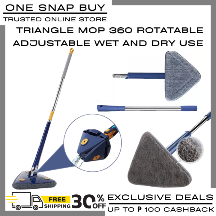 Multifunctional Extendable Triangle Mop 360 Rotatable Adjustable Wet ...