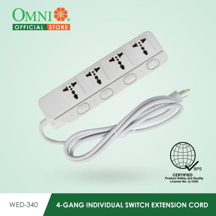 OMNI 4-Gang Individual Switch Extension Cord - WED-340-PK | Lazada PH