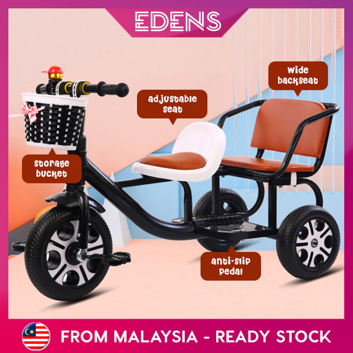 EDENS Baby Stroller Children Double Outdoor Kids Two Seater Tricycle ...