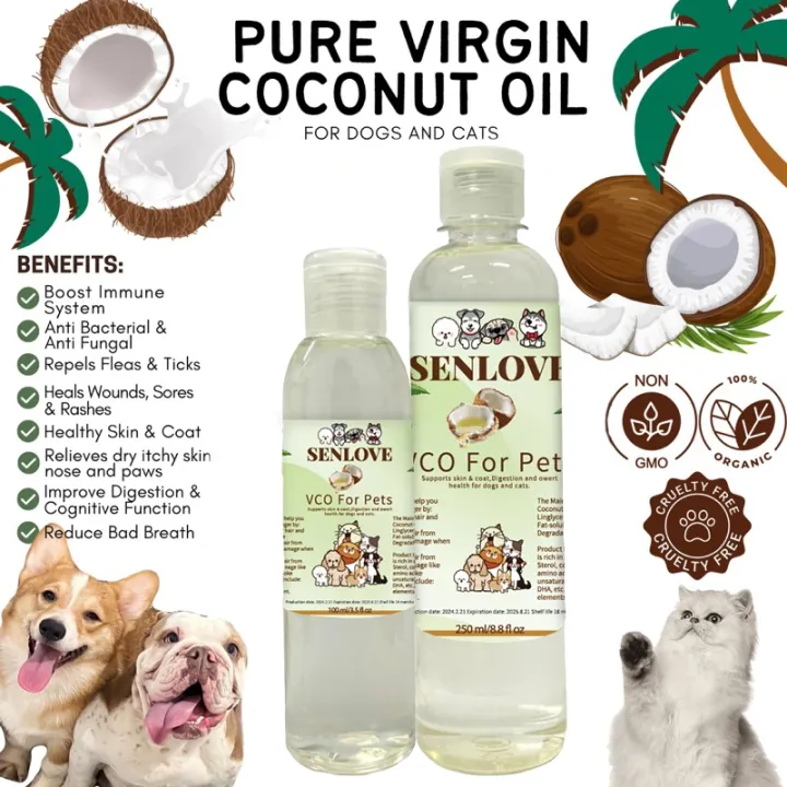 SENLOVE VCO Virgin Coconut Oil for Dog Pet Cat Virgin Coconut Oil Food ...