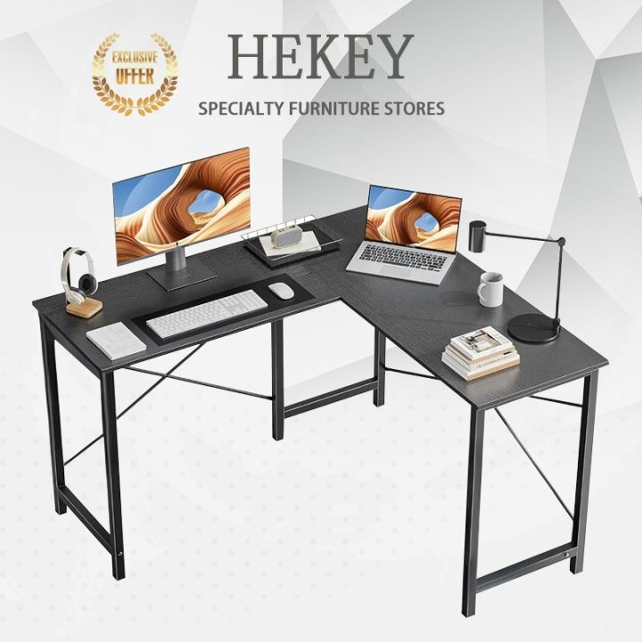 HEKEY L-Shaped Computer Table Thickened Office Desk Home Study Table ...