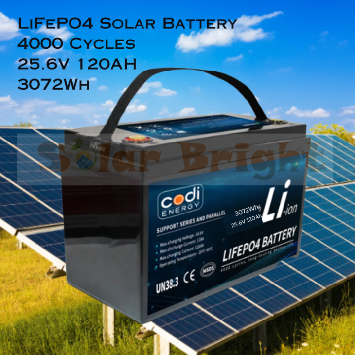 BRANDNEW Solar Battery Lifepo4 12.8V 120AH 12.8V 180AH 25.6V 120AH CODI ...