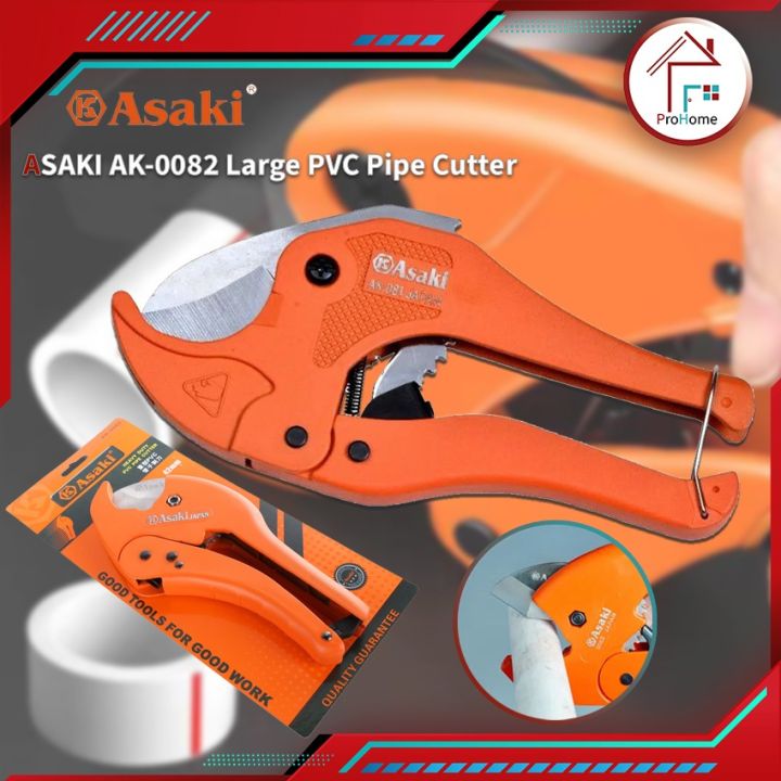 ProHome88 Asaki Japan AK-0082 42MM Heavy Duty Automatic Vinyl PVC Pipe Cutter / Hand Tools ...