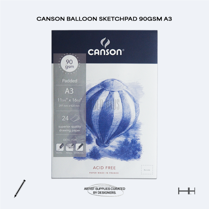 Canson Balloon Sketchpad, 24 sheets, 90gsm (A5, A4, A3) | Lazada PH