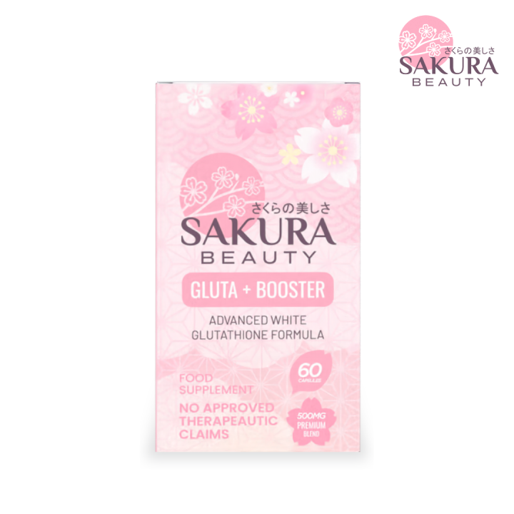 Authentic SAKURA BEAUTY Gluta + Booster 500mg, 60Capsules | Lazada PH