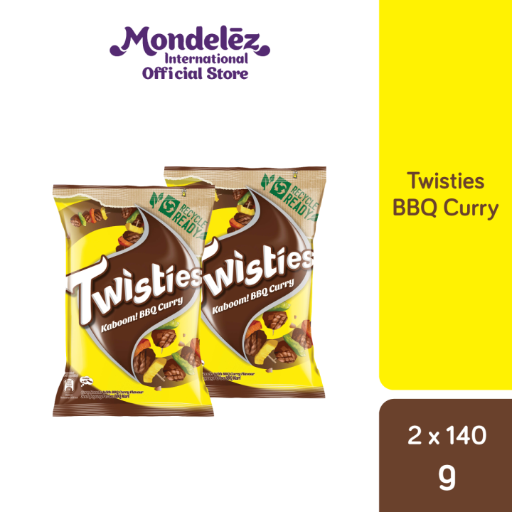 [Bundle of 2] Twisties Corn Snacks Big Pack [BBQ Curry/ Cheddar Cheese ...
