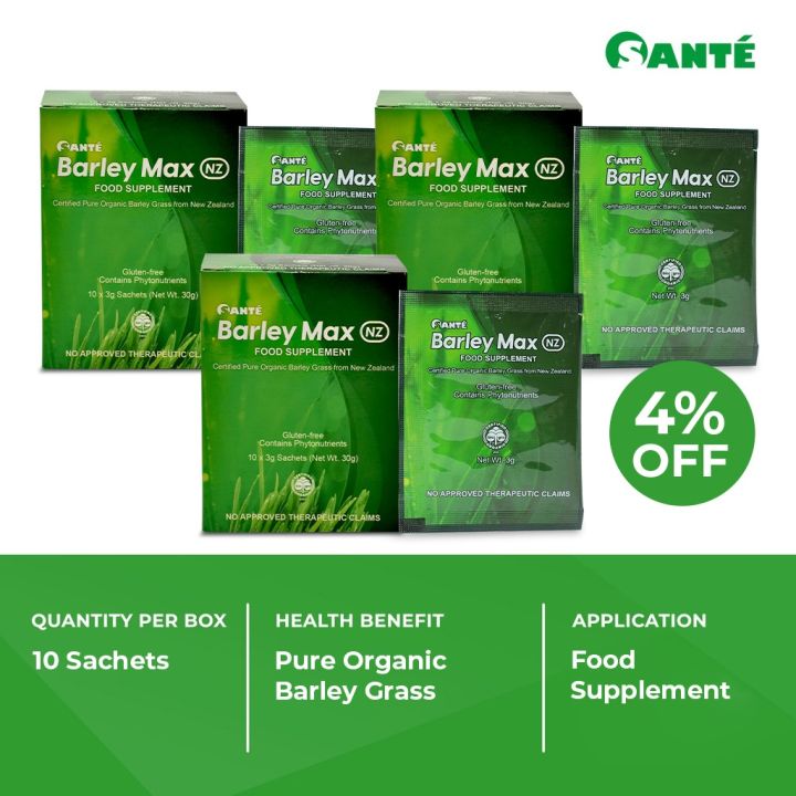 Sante Barley Max Food Supplement 3 boxes x 10 sachets | Lazada PH