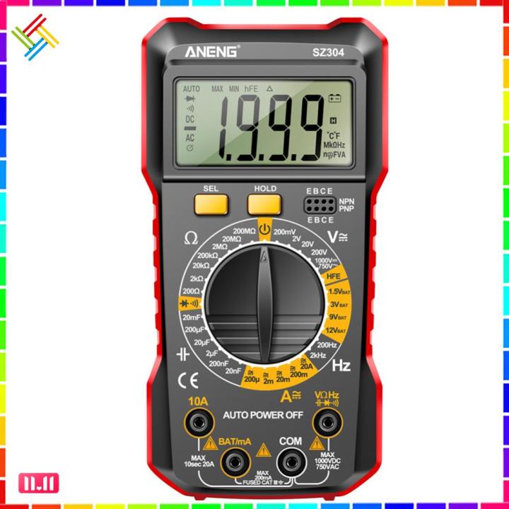 Digital Multimeter Large Screen AC/DC Voltage Tester 2000 Counts Votage ...
