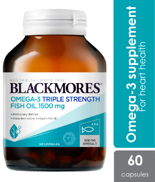 Blackmores Omega 3 Triple Strength Fish Oil 1500mg (30 / 60 Caps ...