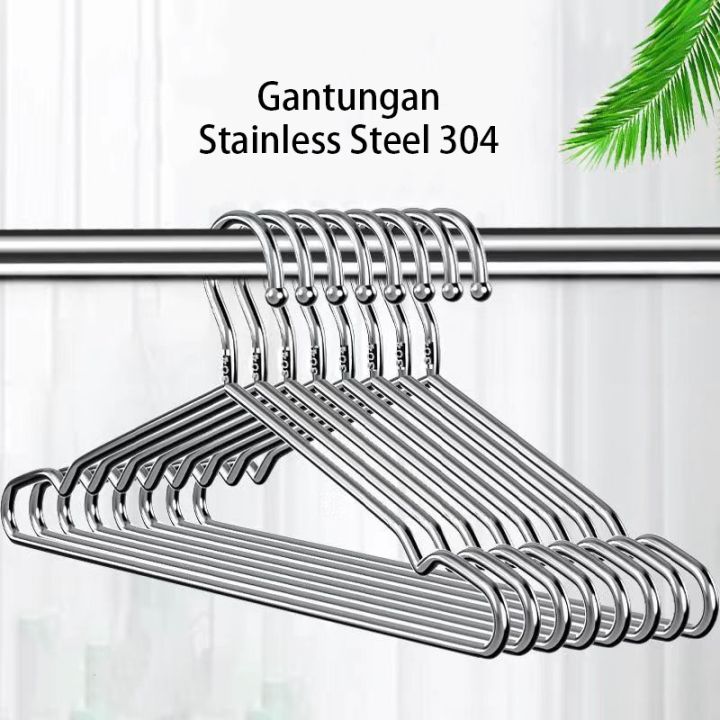 Hanger Gantungan Pakaian Stainless Steel 304 Anti Karat Set 10pcs ...