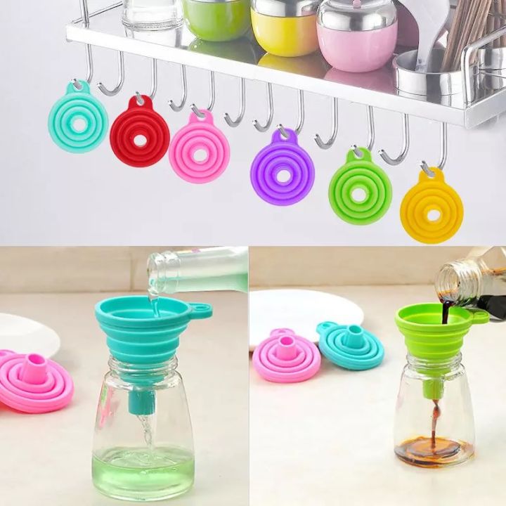 Portable Mini Collapsible Funnel Silicone Foldable Funnel for Water Bottle Hopper Foldable ...