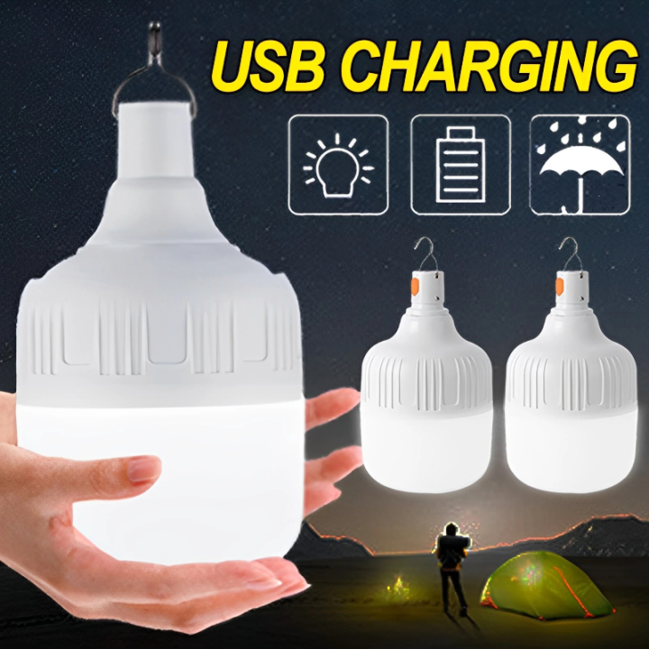 USB Rechargeable LED Lights Bulb Portable Emergency Outdoor Tent Lantern Lamps for Fishing ...