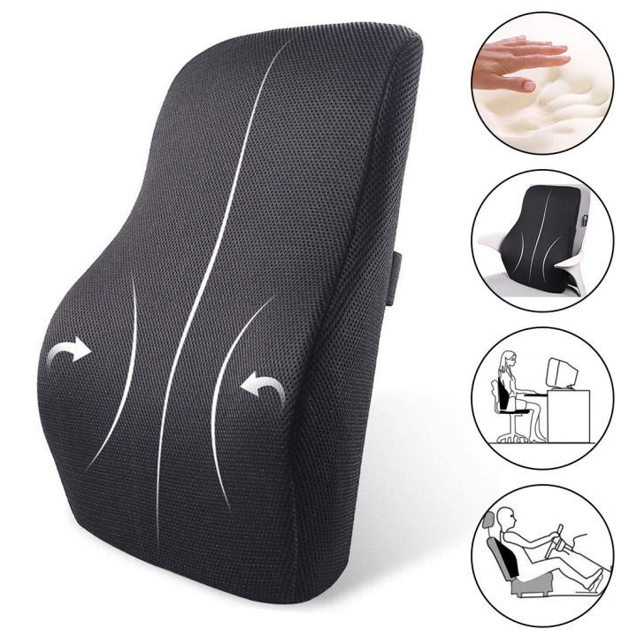 Memory Foam Backrest Lumbar Support Back Cushion Ergonomic Lumbar