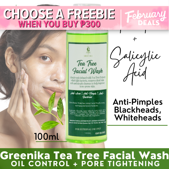 [ TEA TREE + SALICYLIC ACID FACIAL WASH ] Greenika Tea Tree Anti Acne ...