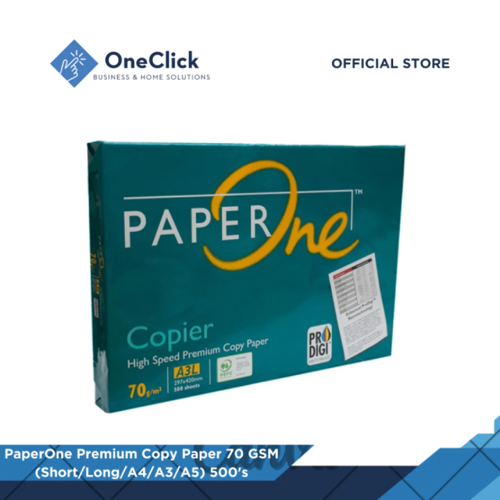 PaperOne All Copier Copy Paper 70 GSM (Short/Long/A4/A3/A5) 500sheets ...