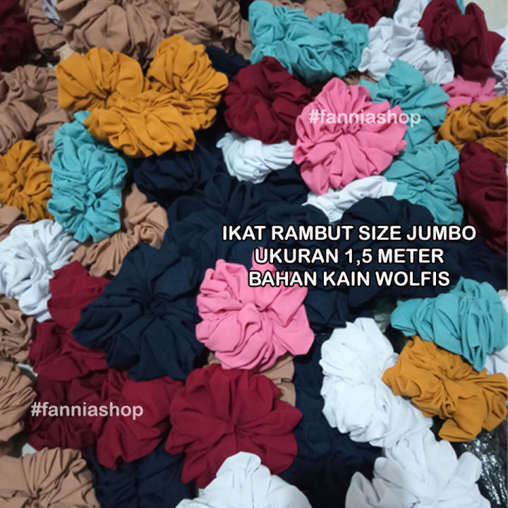 IKAT RAMBUT JUMBO WOLFIS / CEPOL HIJAB / SCRUNCHIE | Lazada Indonesia