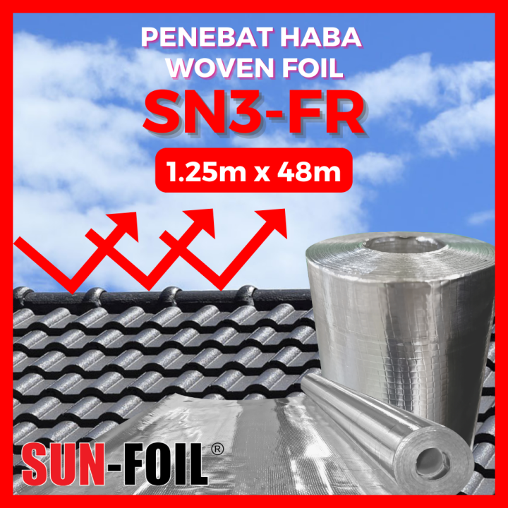 SUNFOIL Woven Series SN3-FR (1.25m x 48m) Woven Foil Aluminium Foil ...