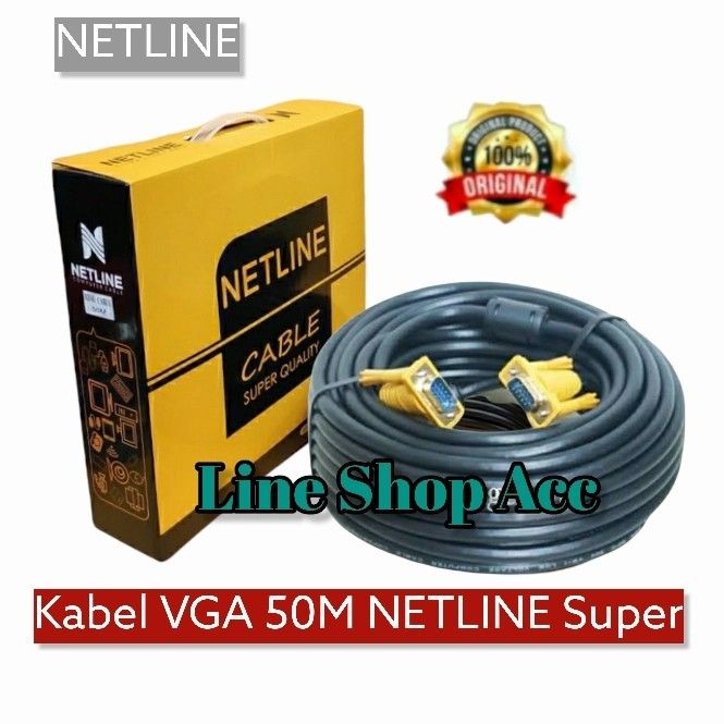 Kabel VGA 50 Meter Gold Super Netline Male Male | Lazada Indonesia