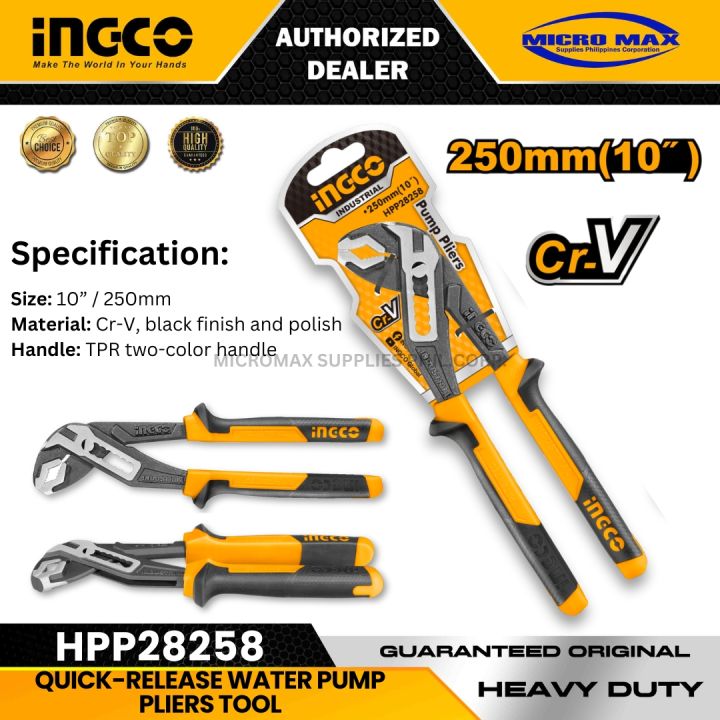INGCO (HPP28258) Quick-Release Water Pump Pliers Tool 10" | Lazada PH