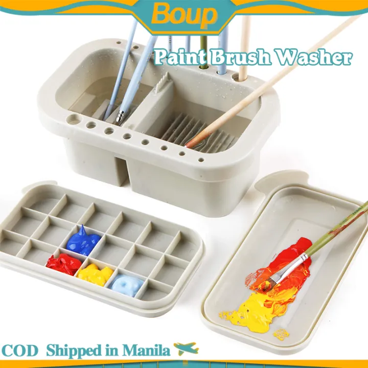 Paint Brush Washer 18-Well Palette And 16 Brush Holders Of Assorted ...