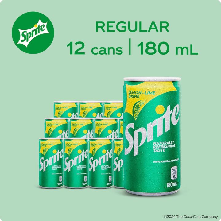 Sprite Regular Soda Mini Cans 180ml - Pack of 12 | Lazada PH