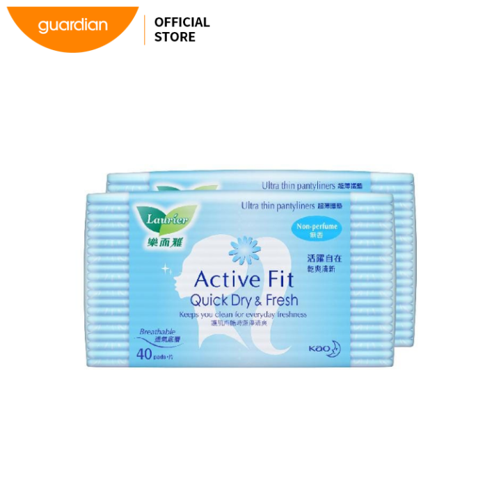 Laurier Active Fit Non Perfume Pantyliner 40s (Pack of 2) | Lazada