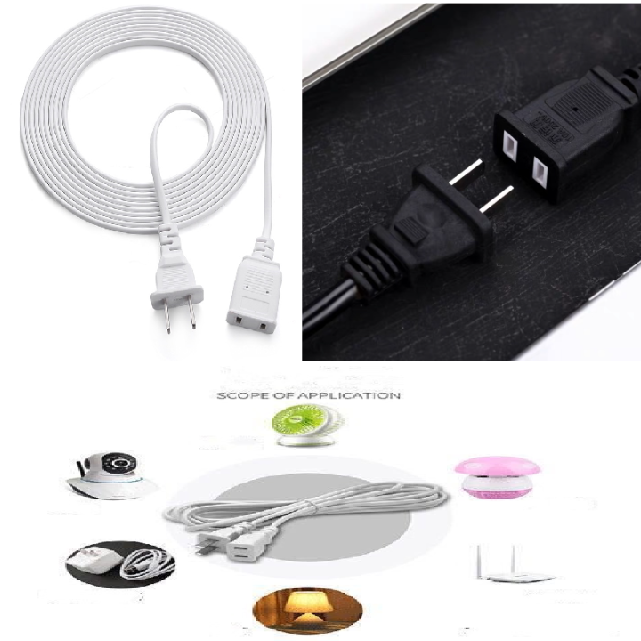 Portable Extension Cord 2M/3M/5M Power Cord Extension 2 Pin Dual WD-F20 ...