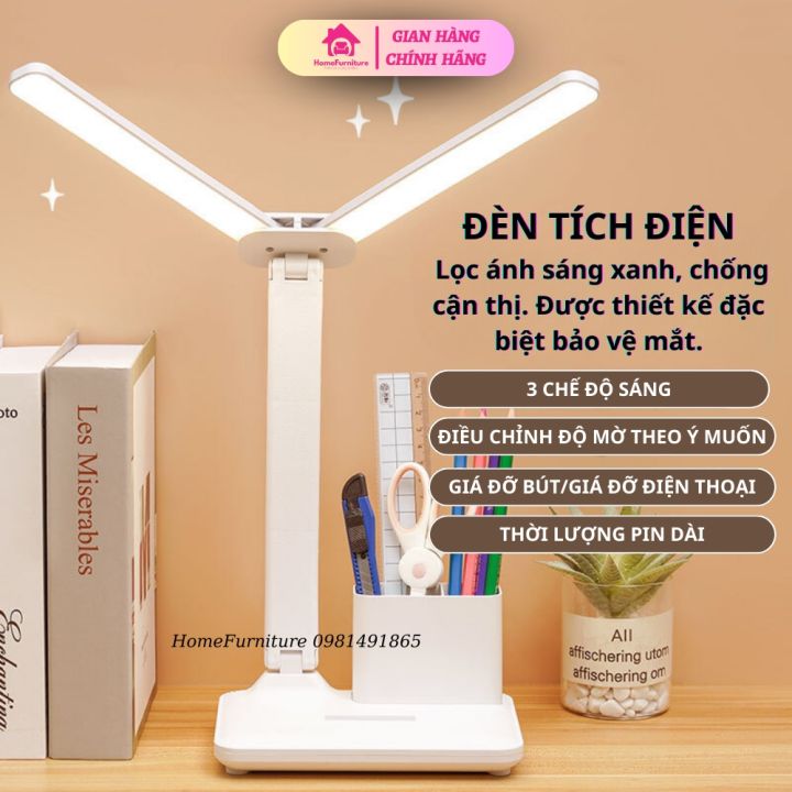 Đèn Bàn Học Chống Cận 4000mAh 2 Đầu Led | Đèn Học Đèn Đọc Sách 3 Màu ...