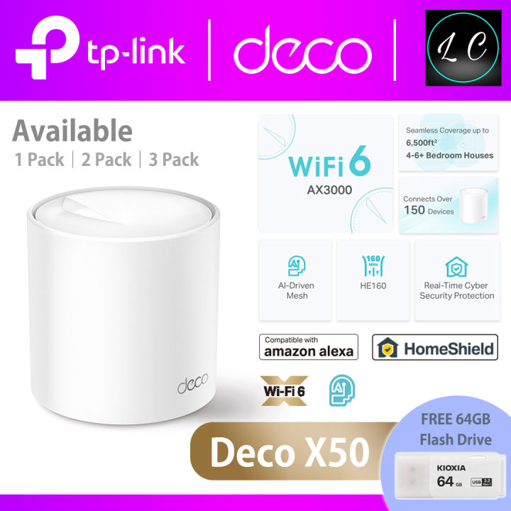 TP-Link Deco X50 (1/2/3 Pack) AX3000 Whole Home AI-Driven Mesh Wi-Fi ...
